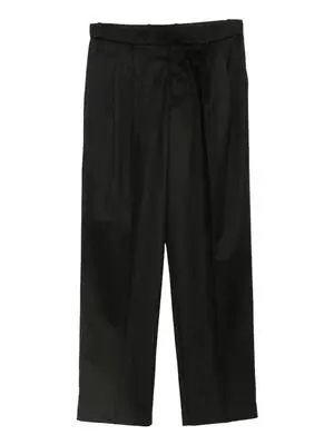 Calvin Klein Pleated Straight-leg Trousers - Black