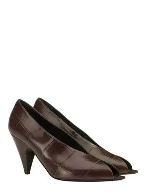 SERGIO ROSSI Sergio Rossi Beak Croc-Effect Pumps Brown