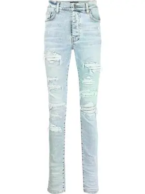 Amiri Distressed Skinny Jeans - Blue
