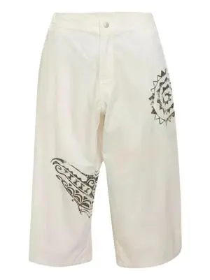 Versace Printed Poplin Trousers - Neutrals
