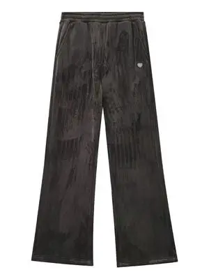 CHOCOOLATE Heart-plaque Wide-leg Corduroy Trousers - Grey