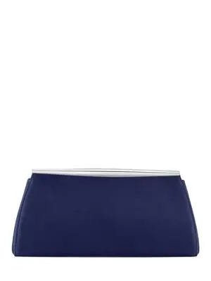 Tyler Ellis Suzannah Satin Clutch Bag - Blue