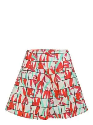 Kenzo Abstract Print High-waisted Shorts - White