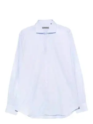 Corneliani Spread-collar Long-sleeve Shirt - Blue