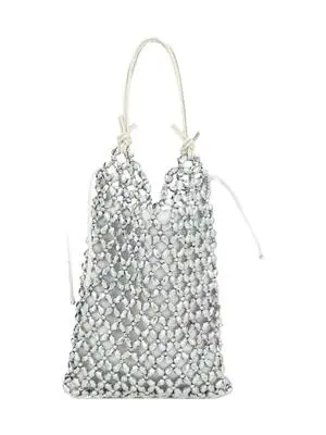 Staud Karla Crystal-embellished Clutch Bag - Silver