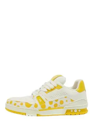 LOUIS VUITTON Yayoi Kusama Polka-dot Leather Sneakers - White