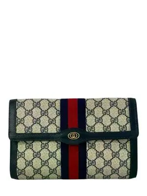 Gucci Gg Supreme Web Clutch Bag - Grey