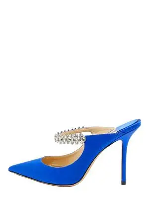 JIMMY CHOO Bing 100 Crystal-embellished Heeled Mules - Blue