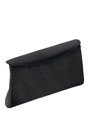 Tyler Ellis Lee Pouchet Pebbled Leather Clutch Bag Black