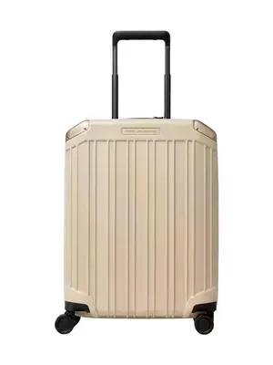 PIQUADRO Logo-plaque Ribbed Suitcase - Neutrals