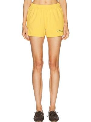 SPORTY & RICH Embroidered Disco Shorts - Limone