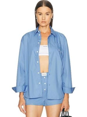 SPORTY & RICH Signature Ny Oversized Shirt - Softee