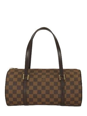 LOUIS VUITTON Damier Ebene Papillon 30 Handbag - Brown