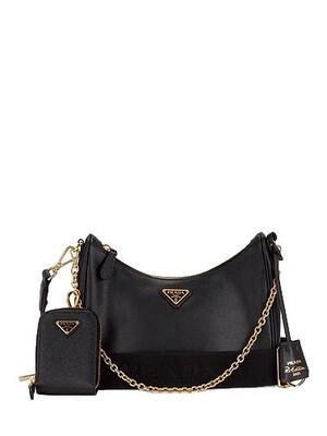 Prada Saffiano Re-edition 2005 Shoulder Bag - Black