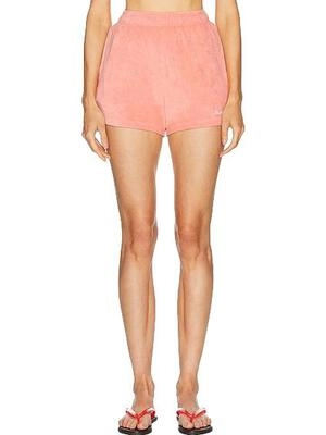 SPORTY & RICH Signature Logo Terry Shorts - Flamingo