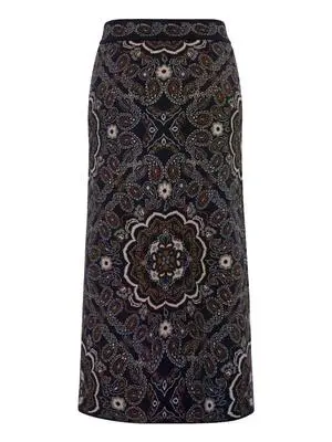 Cara Cara Bandana Jacquard Maxi Skirt - Blue