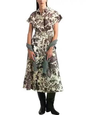 Cara Cara Sawyer Floral-print Midi Dress - Neutrals