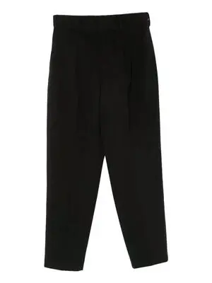 PT TORINO Pleat-detail Cropped Trousers - Black