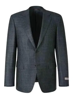 Canali Checked Single-breasted Jacket - Grey