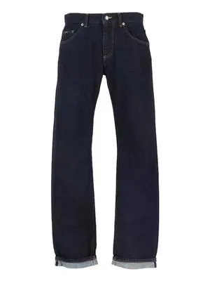 Dolce & Gabbana Logo Embroidered Selvedge Jeans - Blue