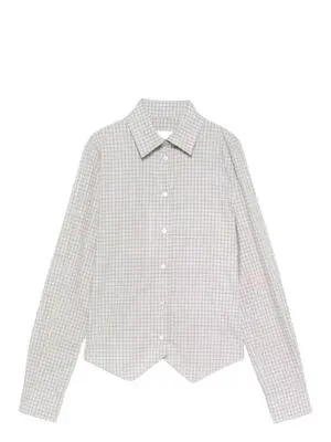 MAISON MARGIELA Check-pattern Handkerchief-hem Shirt - Grey