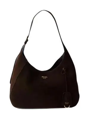 Prada Prada Suede Shoulder Bag Brown