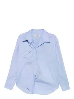 SYSTEM Asymmetric-front Chest-pocket Shirt - Blue
