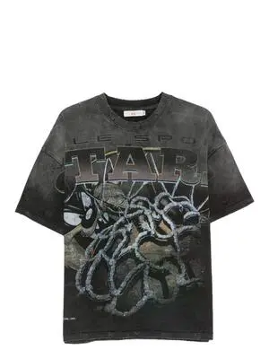 VALE FOREVER Graphic-print Distressed T-shirt - Black