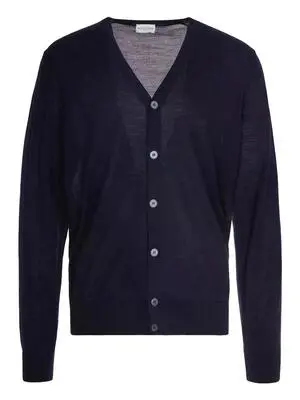 BALLANTYNE Button-fastening V-neck Wool Cardigan - Blue