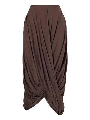 TOTEME Totême Cotton-Blend Midi Skirt Walnut