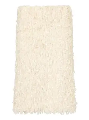 TOTEME Feathered Jersey Midi Skirt - Eggshell