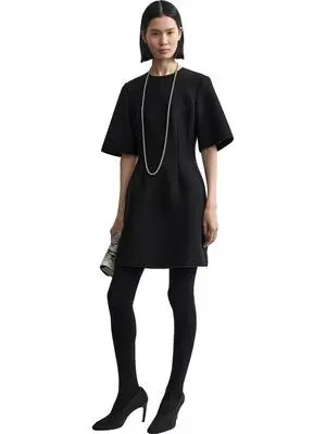 TOTEME Sculptural Short Dress With Elbow-length Sleeves - Black