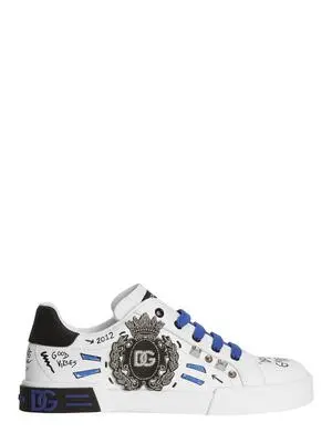 Dolce & Gabbana Printed Calfskin Portofino Light Low-top Sneakers - Multicolor