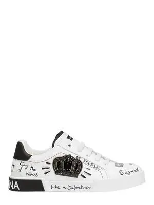 Dolce & Gabbana Printed Calfskin Portofino Light Low-top Sneakers - Multicolor