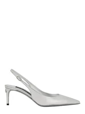 Dolce & Gabbana Calfskin Slingback Pumps - Silver