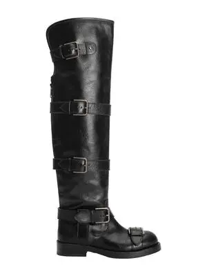 Dolce & Gabbana Horse Leather Buckled Boots - Black