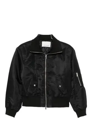 THE FRANKIE SHOP Storm Nylon Cropped Bomber Jacket - Black