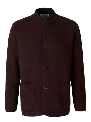 LARDINI Virgin Wool Basket-weave Cardigan - Brown
