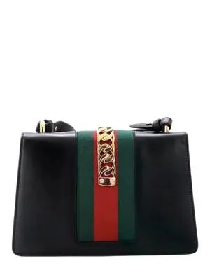Gucci Sylvie Leather Small Shoulder Bag - Black