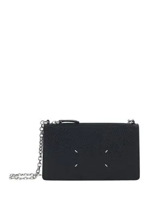 MAISON MARGIELA Mini Leather Crossbody Bag With Four Stitches - Black