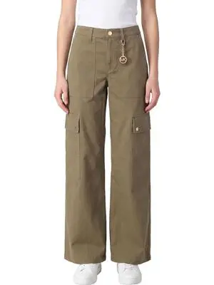 Michael Kors High-waisted Wide-leg Cotton Cargo Pants - Green