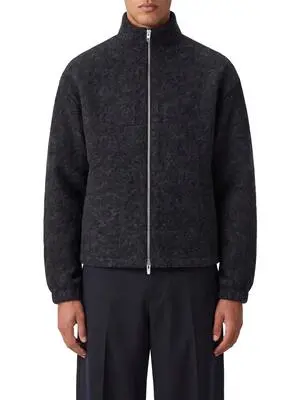 JIL SANDER Short Wool-blend Coat With Zip Closure And High Neck Grey