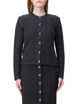 TWINSET Crewneck Wool Blend Cardigan - Grey