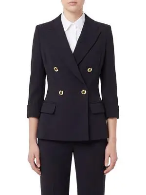Elisabetta Franchi Double Breasted Blazer - Black