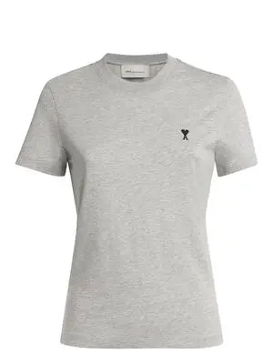 AMI Paris Cotton Ami De Coeur T-shirt Grey
