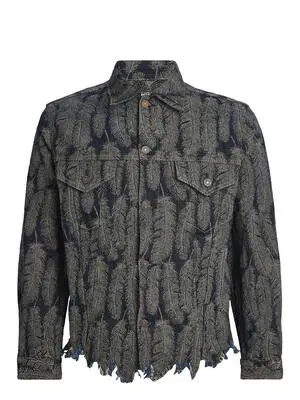Kapital Magpie Feather Jacquard Denim Jacket - Blue