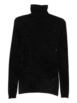 Fabiana Filippi Sequin Embellished Turtleneck Sweater - Black