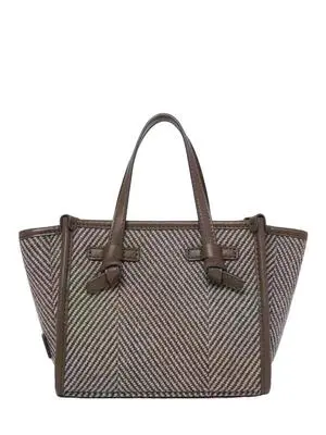 MARCELLA CLUB Small Herringbone-weave Tote Bag - Brown
