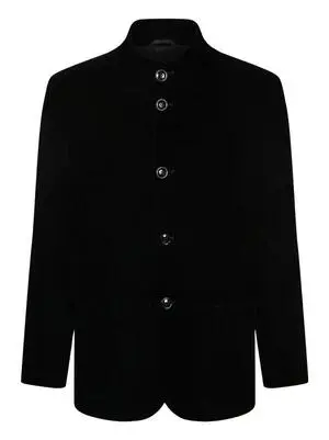 Giorgio Armani Mandarin-collar Velvet Blazer - Black
