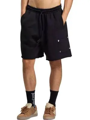 Palm Angels Cotton Drawstring Sweatshorts - Black